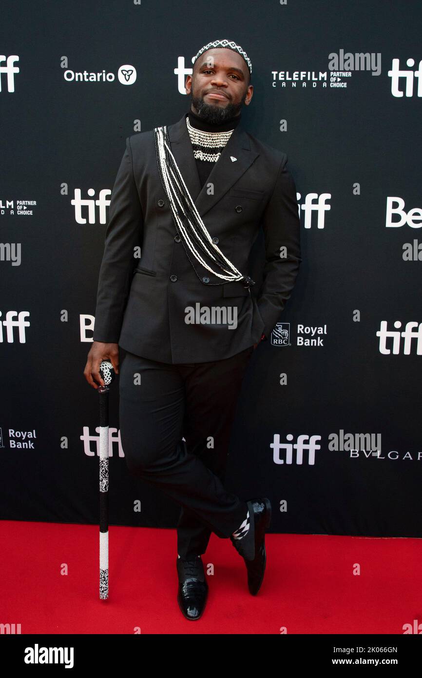 Sivuyile Ngesi attends the premiere of "The Woman King" at Roy Thomson Hall during the 2022 ...