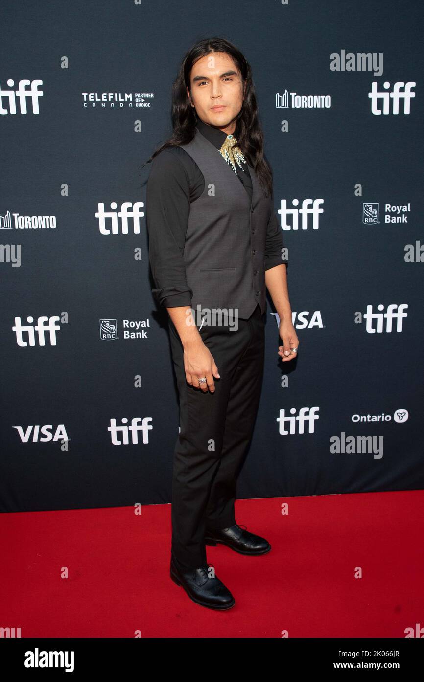 Joshua Odjick attends the premiere of "The Woman King" at Roy Thomson ...