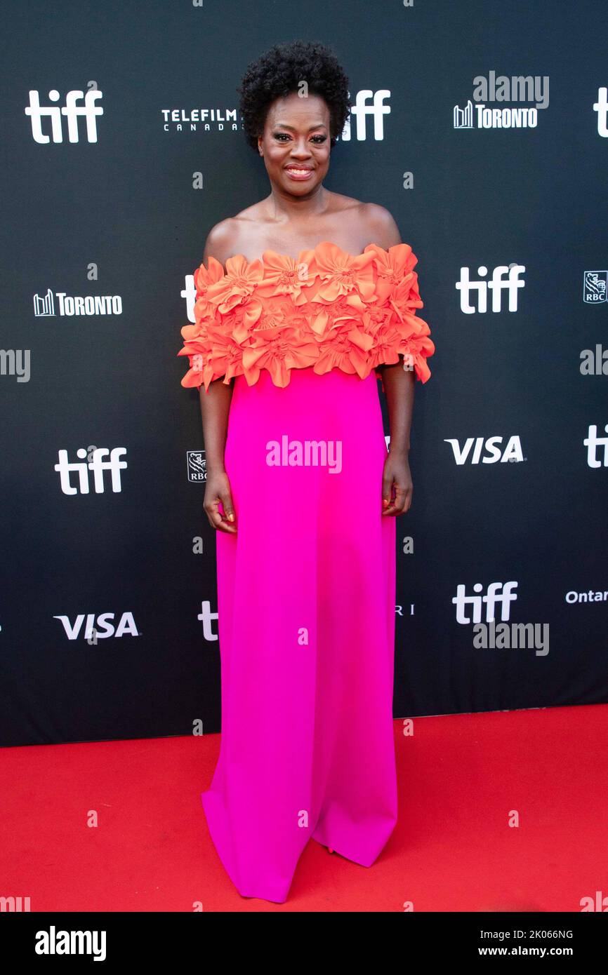 Viola Davis attends the premiere of "The Woman King" at Roy Thomson ...