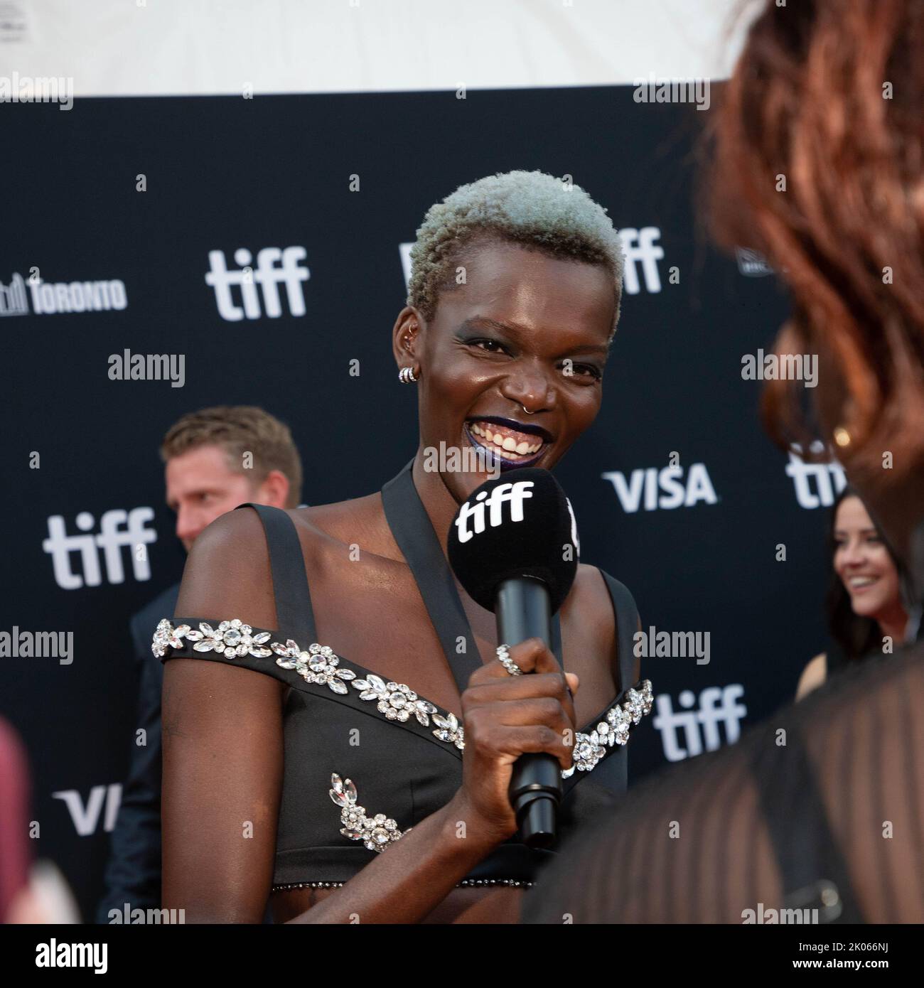 Sheila Atim attends the premiere of "The Woman King" at Roy Thomson ...
