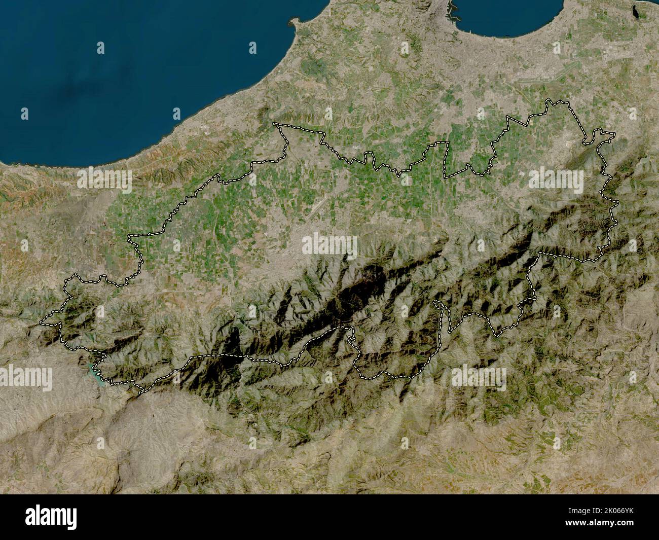 Blida, province of Algeria. Low resolution satellite map Stock Photo ...