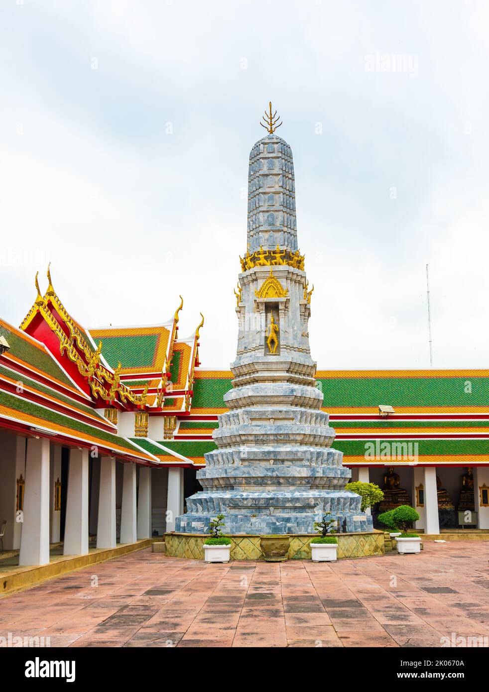 Wat Pho temple in Bangkok city, Thailand. View of pagoda and stupa in ...