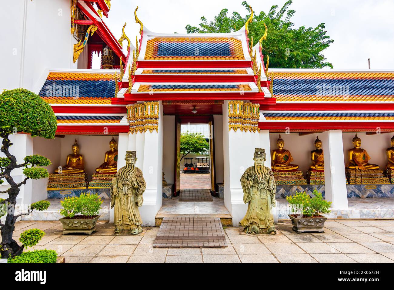 Wat Pho temple in Bangkok city, Thailand. Famous spiritual buddhism ...
