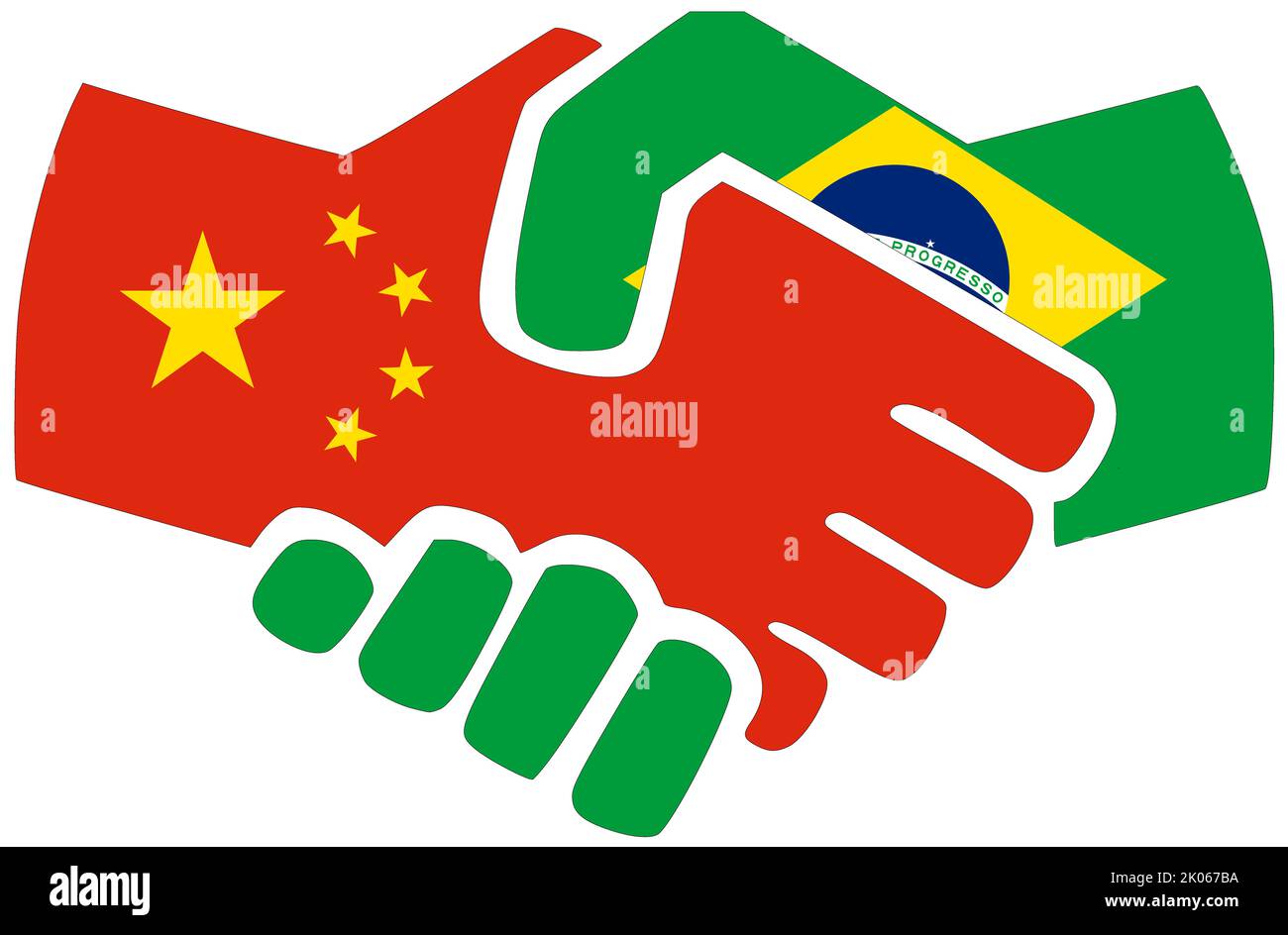 China - Brazil : Handshake, symbol of agreement or friendship Stock ...
