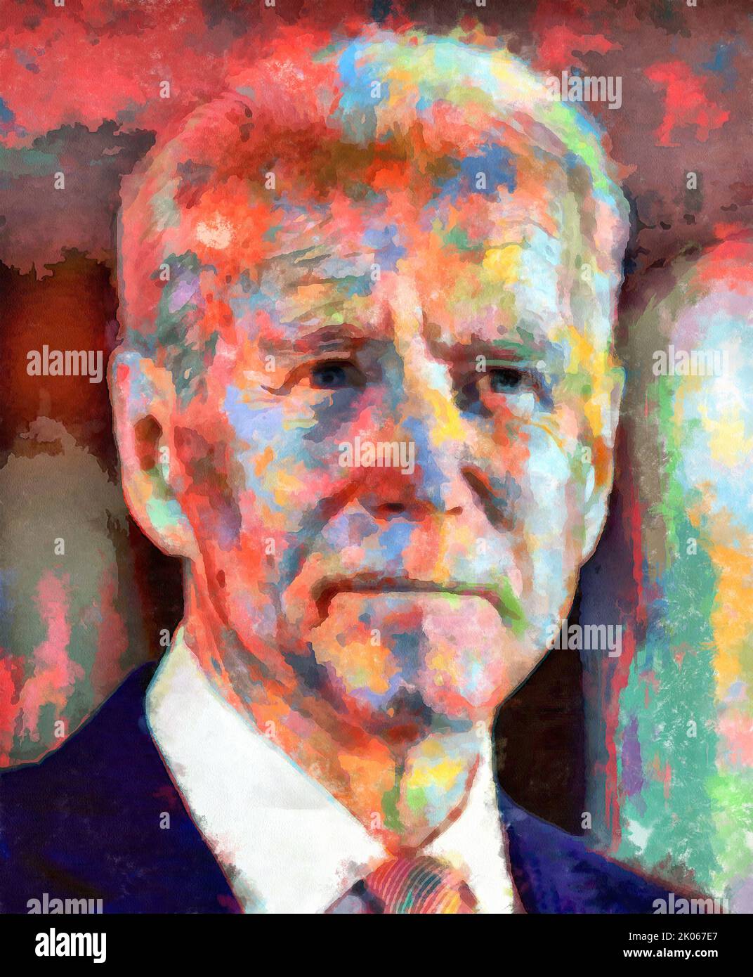 Illustrations Portret Joseph Robinette Biden Jr American Statesman Politician Member Of