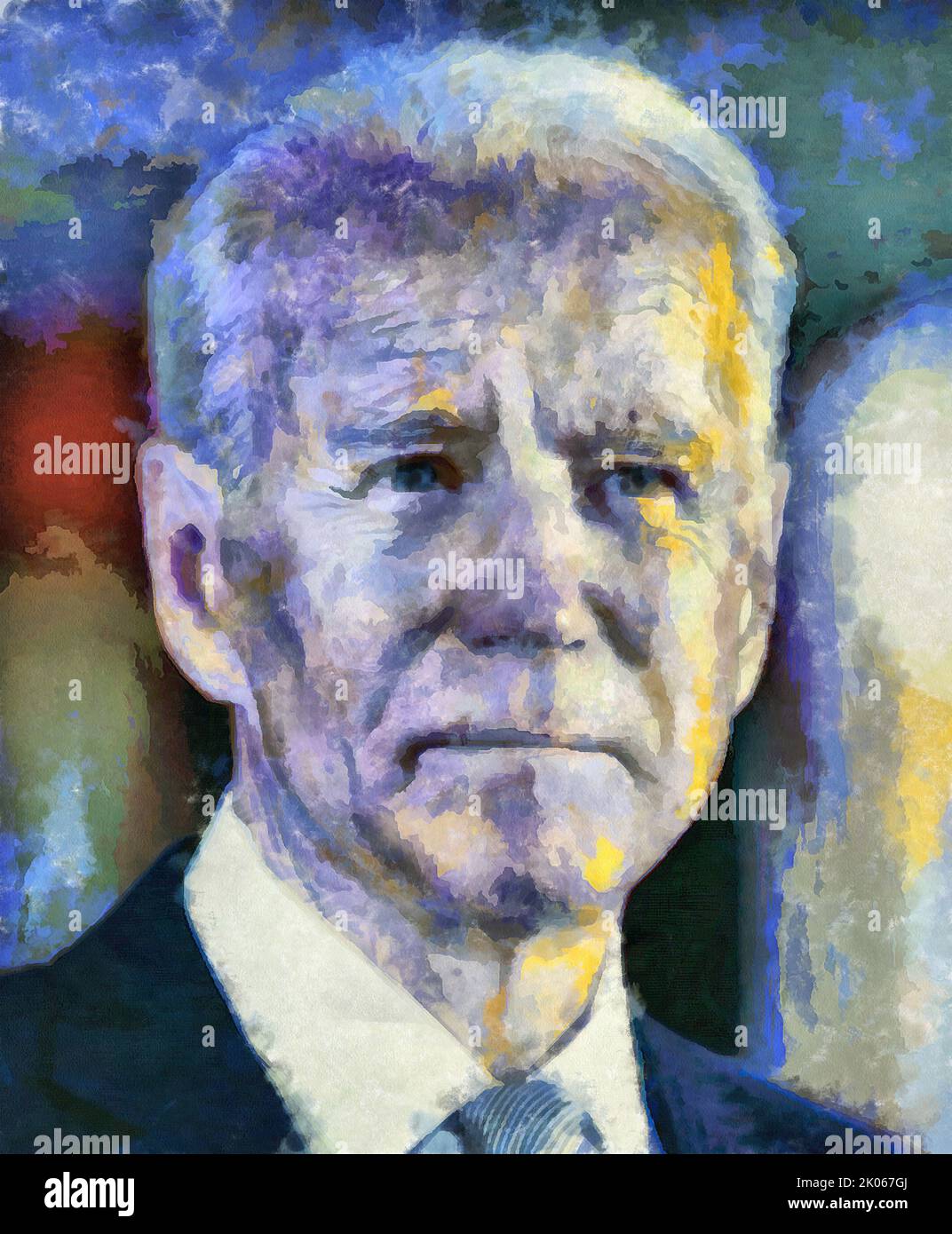 Illustrations Portret Joseph Robinette Biden Jr American Statesman Politician Member Of