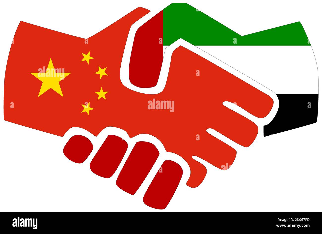 China - UAE : Handshake, symbol of agreement or friendship Stock Photo ...