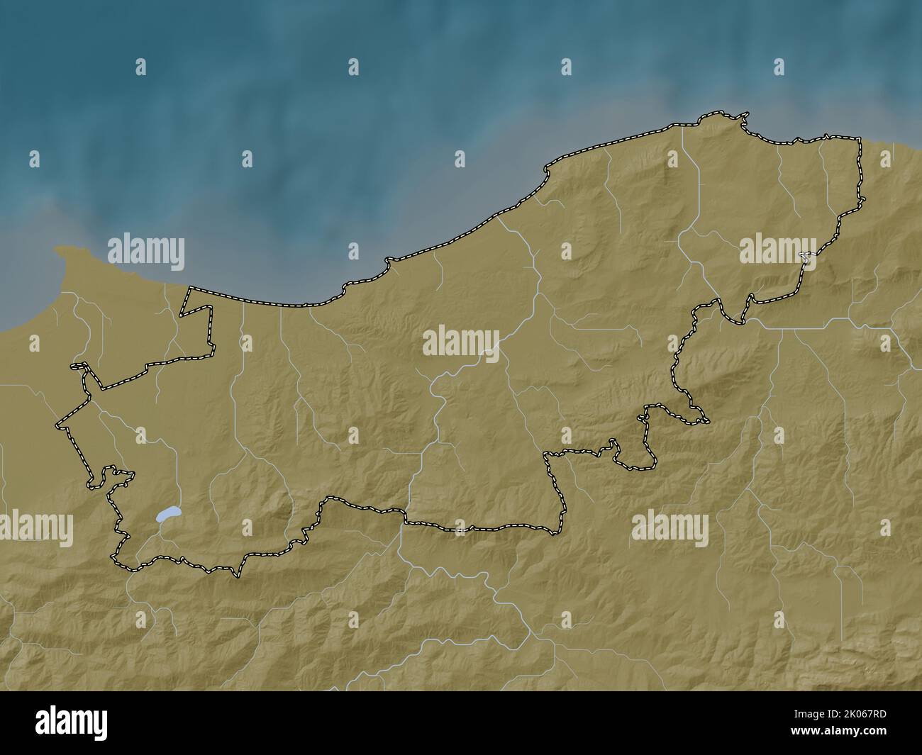 Boumerdes, province of Algeria. Elevation map colored in wiki style ...