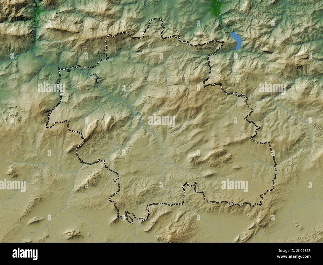Constantine, province of Algeria. Colored elevation map with lakes and ...