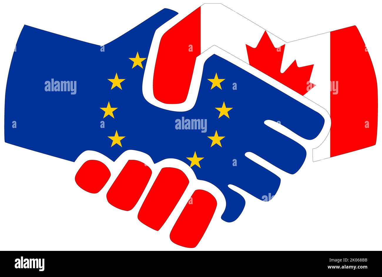 EU - Canada : Handshake, symbol of agreement or friendship Stock Photo ...