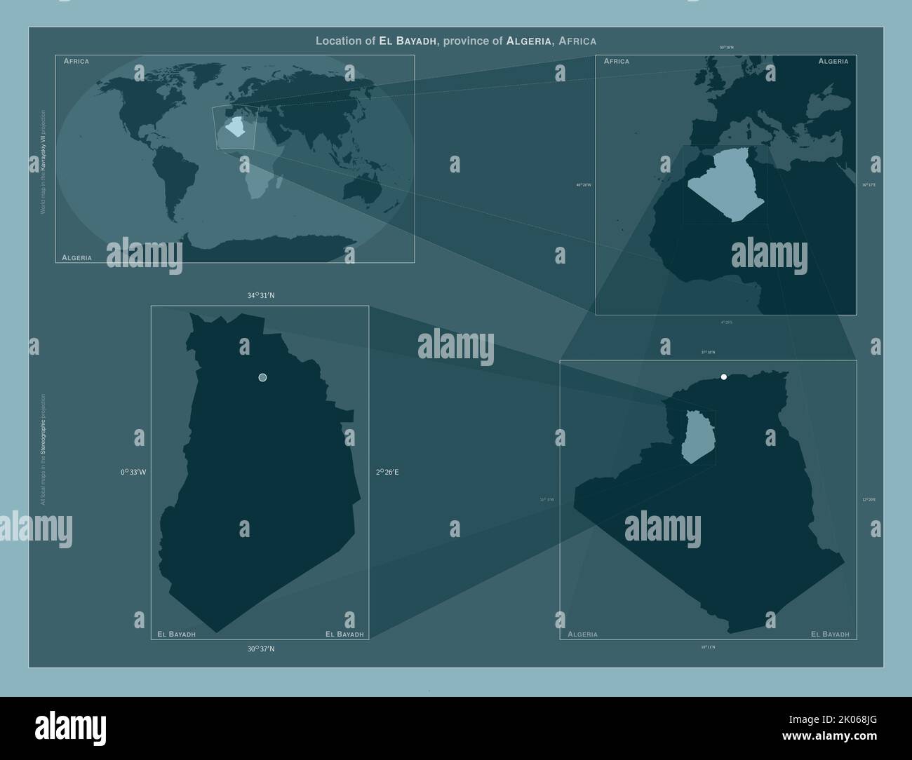 El Bayadh, province of Algeria. Diagram showing the location of the ...