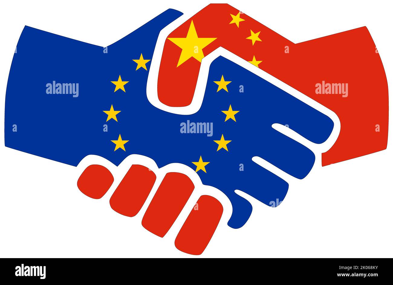 EU - China : Handshake, symbol of agreement or friendship Stock Photo ...