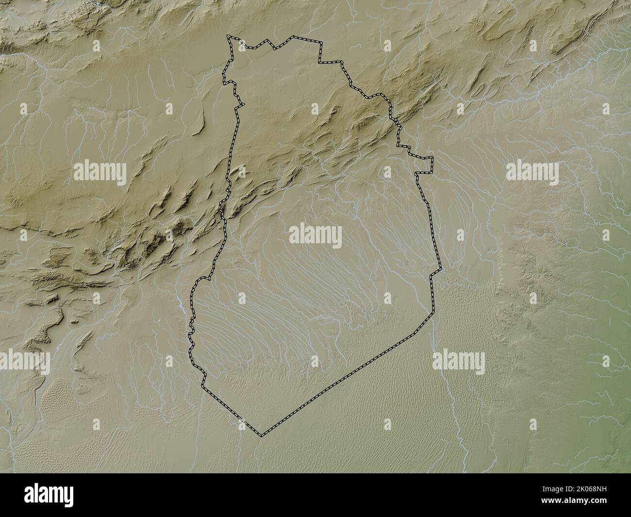 El Bayadh, province of Algeria. Elevation map colored in wiki style ...
