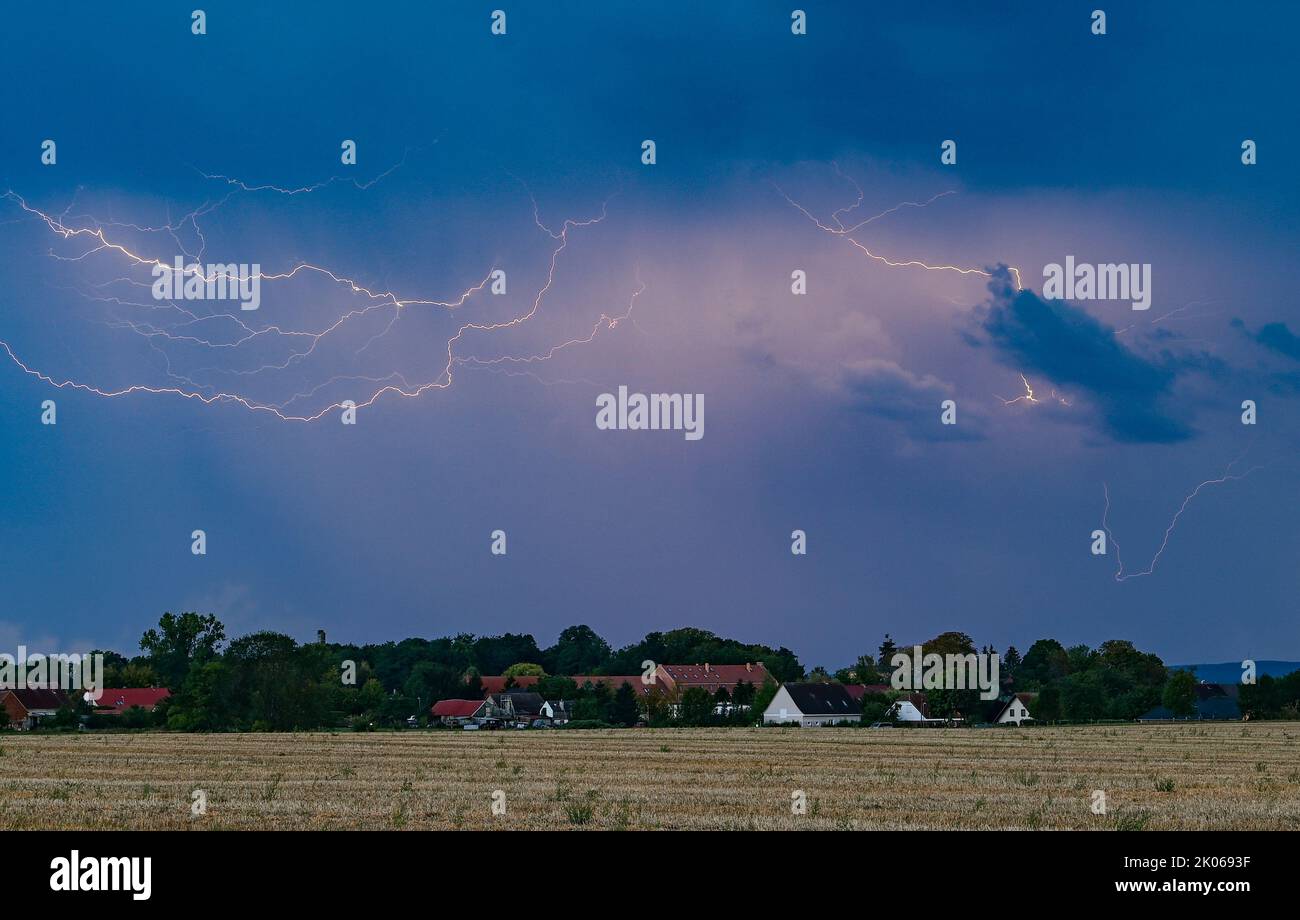 Petersdorf, Germany. 09th Sep, 2022. Lightning from a thunderstorm ...