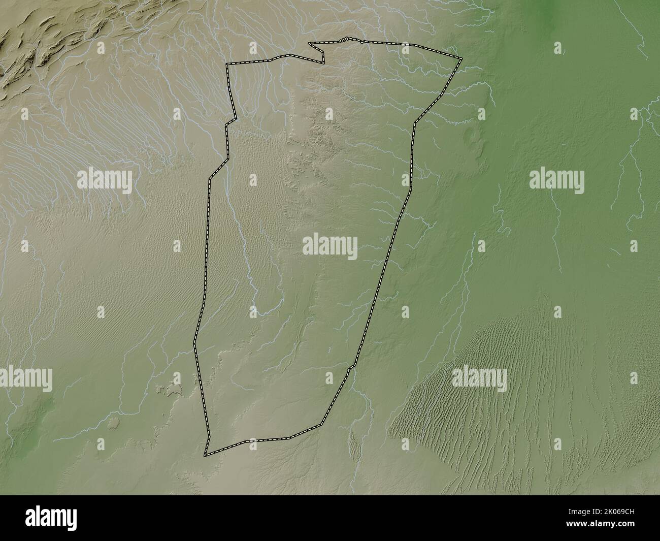 Ghardaia, province of Algeria. Elevation map colored in wiki style with ...
