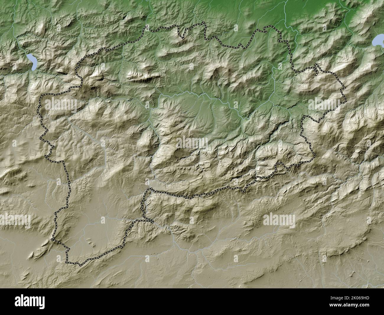 Guelma, province of Algeria. Elevation map colored in wiki style with ...