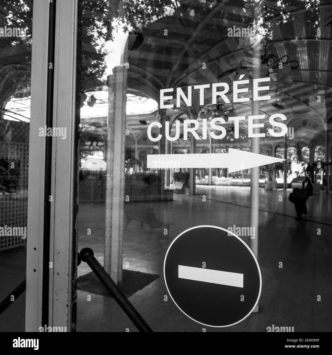 The Hall of Springs, B&W view, Vichy, Allier, AURA Region, Central ...