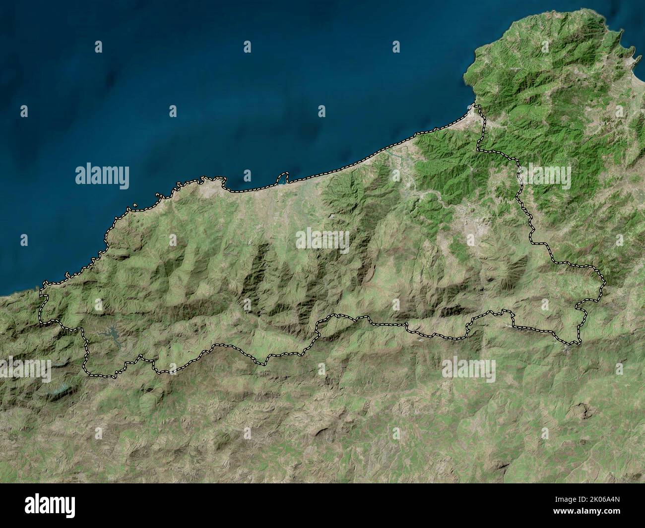 Jijel, province of Algeria. High resolution satellite map Stock Photo ...