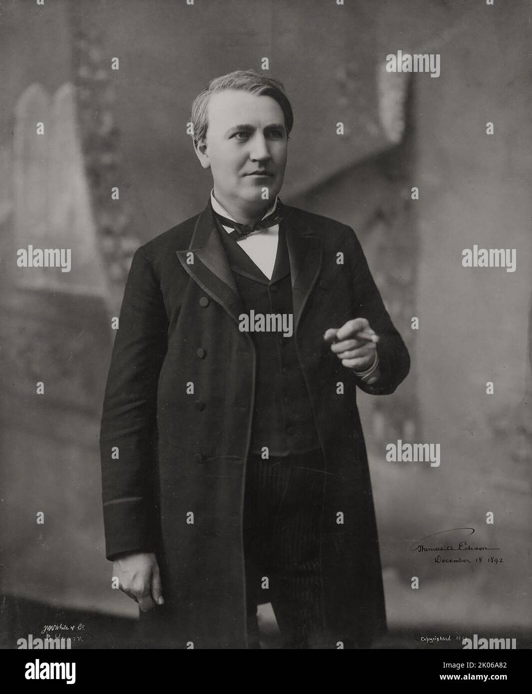 Thomas Alva Edison portrait. Monumental signed presentation photograph ...