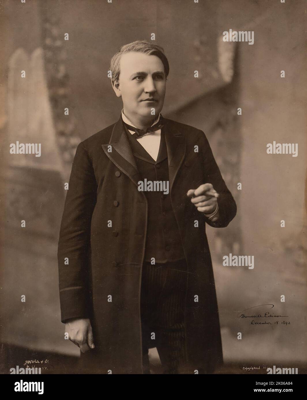 Thomas Alva Edison portrait. Monumental signed presentation photograph ...