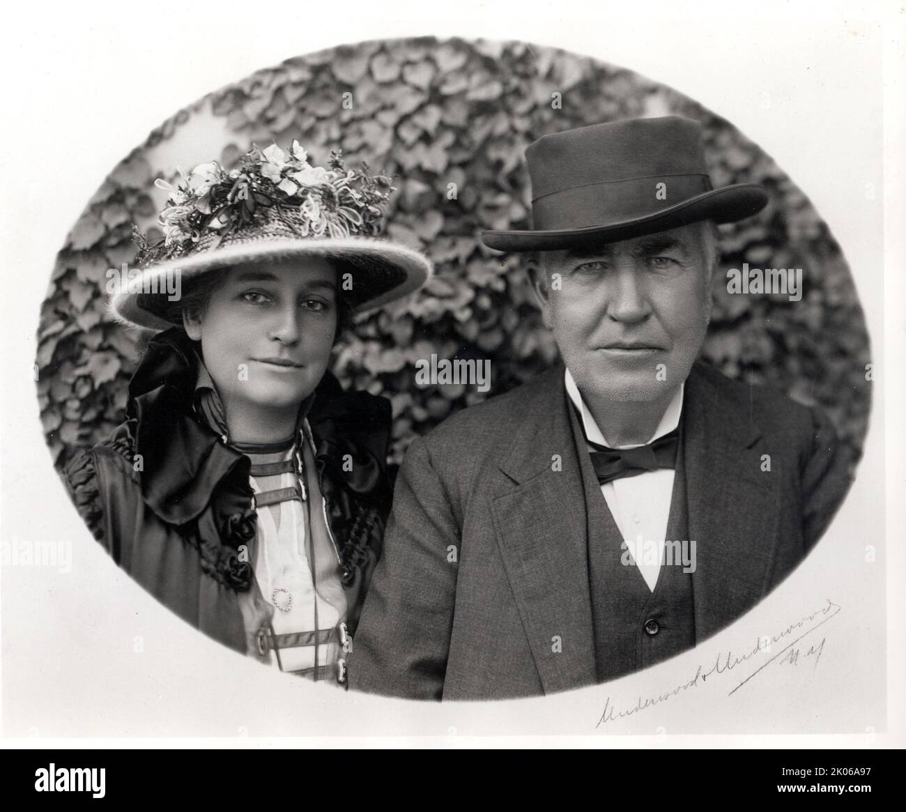 Portrait of Thomas Edison and Mina Edison. Photo by Underwood ...