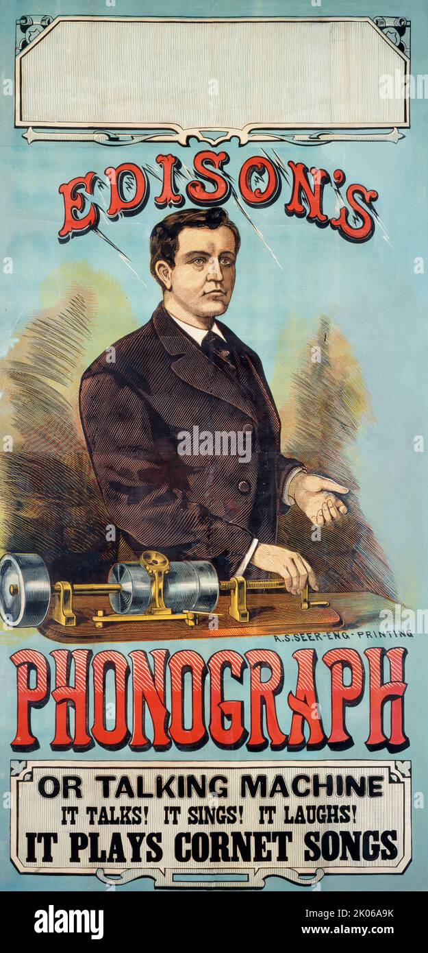 Edisons phonograph poster hi-res stock photography and images - Alamy
