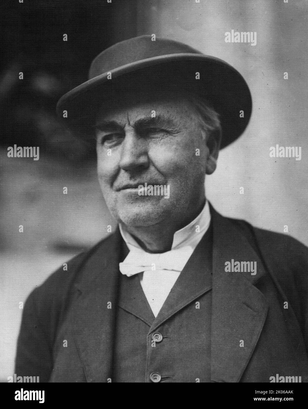 Thomas Edison smiling. 17 February 1920 Stock Photo - Alamy