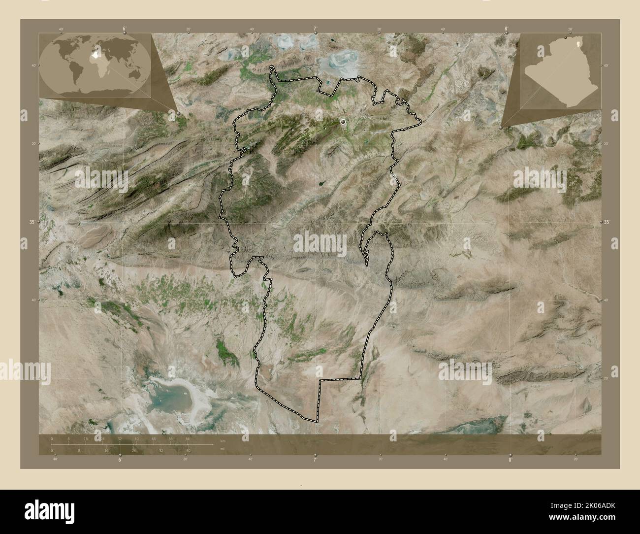 Khenchela, province of Algeria. High resolution satellite map ...