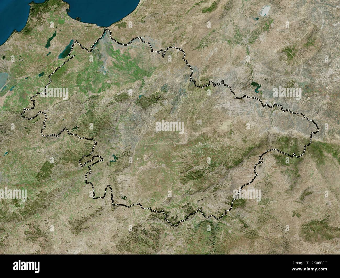 Mascara, province of Algeria. High resolution satellite map Stock Photo ...