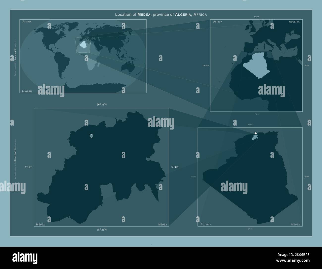 Medea, province of Algeria. Diagram showing the location of the region ...