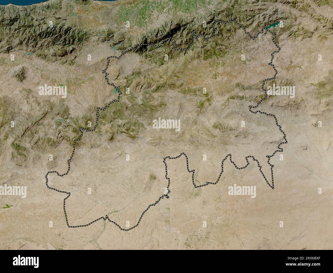 Medea, province of Algeria. Low resolution satellite map Stock Photo ...