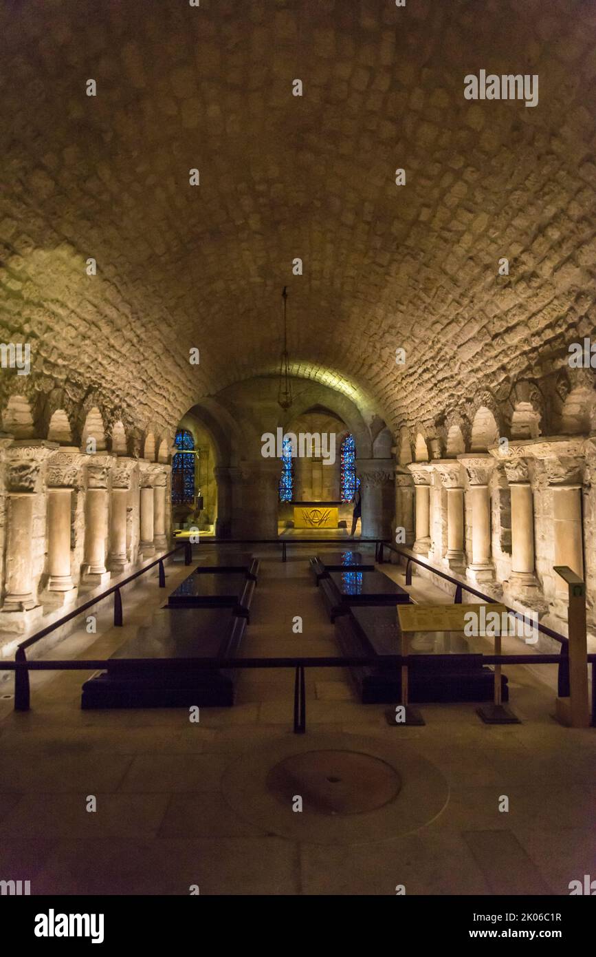 The archeological crypt (8th century) rebuilt by Suger (12th c.), now ...
