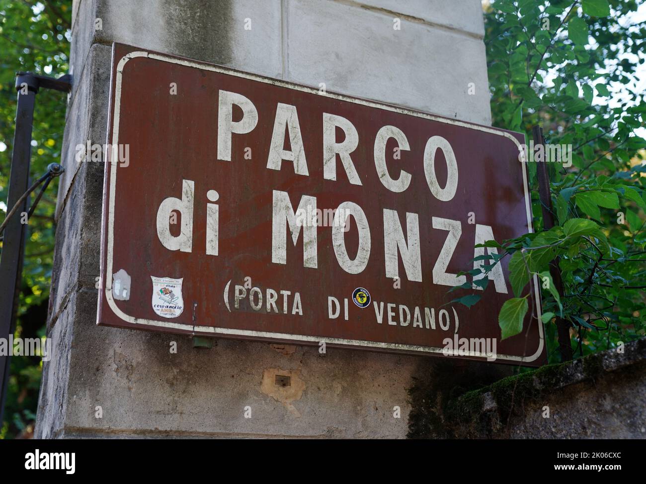 A sign at the entrance of the Monza circuit in Italy. Picture date ...