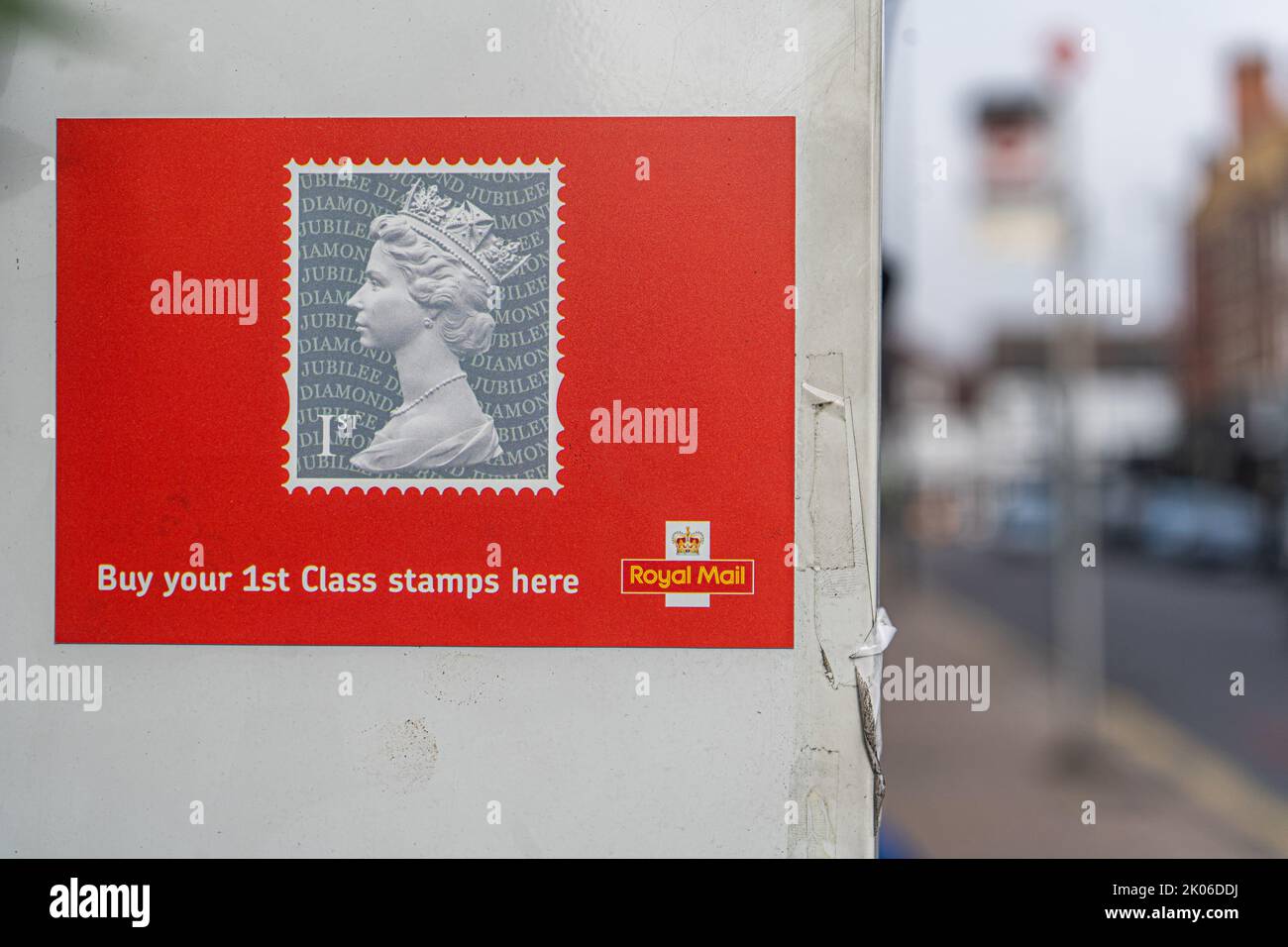 10 September 2022: Royal First Class stamp with a portrait of Her ...