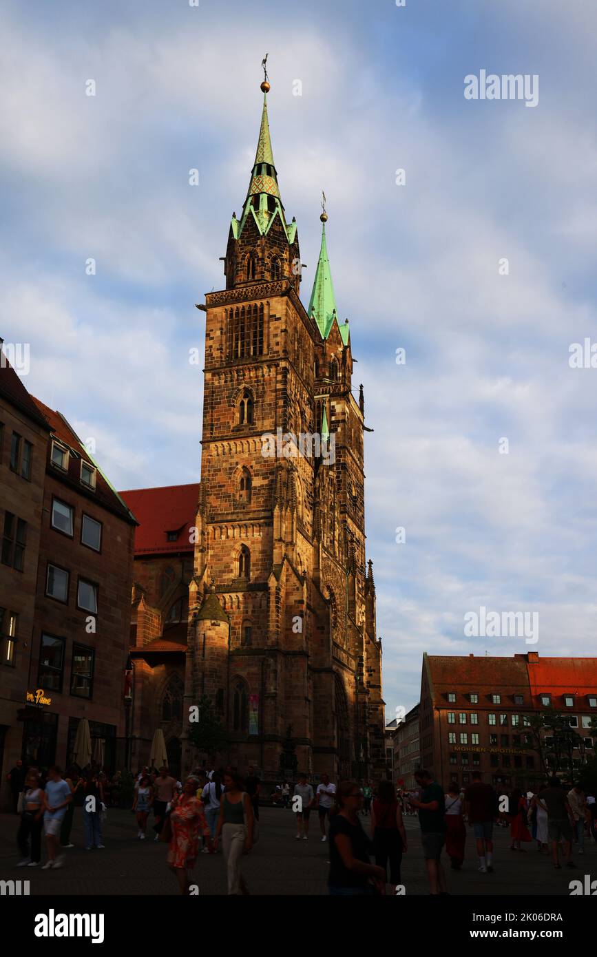 Kunst, Kirche, Gotik, Nürnberg, gotische Lorenzkirche in der City, in ...