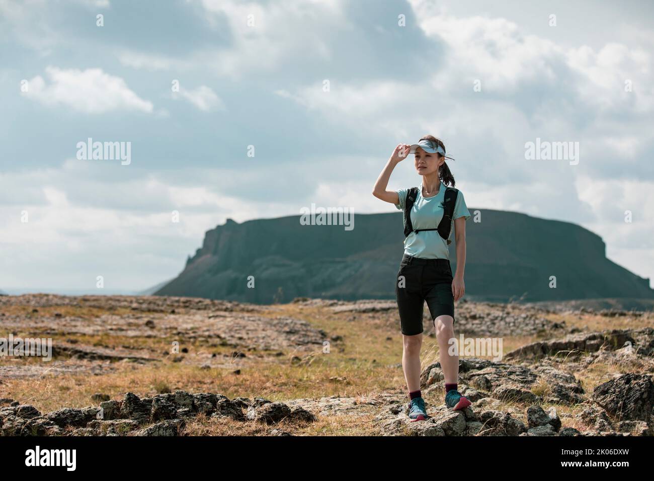 Chinese female trail runner training in nature Stock Photo - Alamy