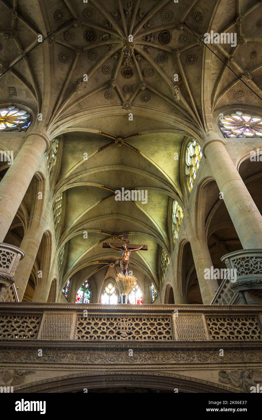 The Jubé, or Rood Screen, Saint-Étienne-du-Mont church, Gothic church ...