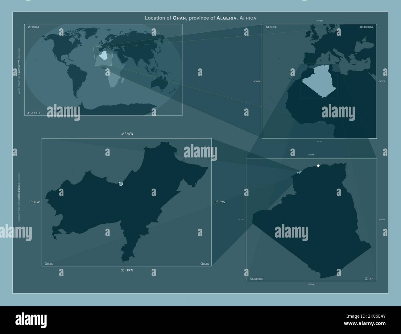 Oran, province of Algeria. Diagram showing the location of the region ...