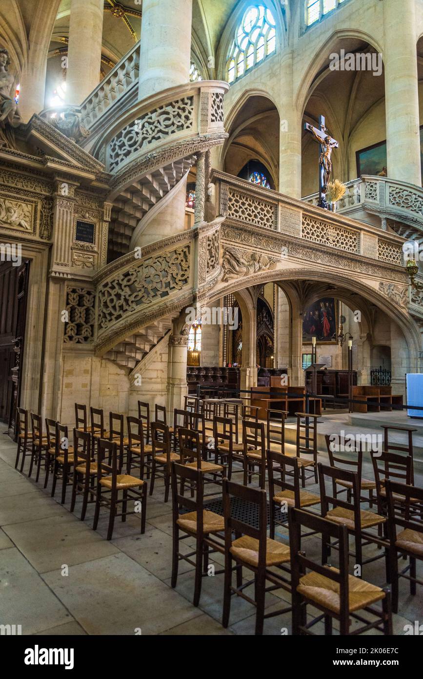 The Jubé, or Rood Screen, Saint-Étienne-du-Mont church, Gothic church ...