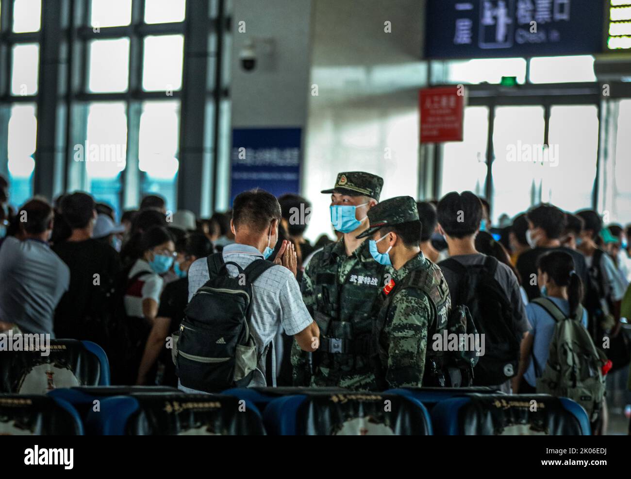 GUIGANG, CHINA - SEPTEMBER 9, 2022 - Passengers express their ...