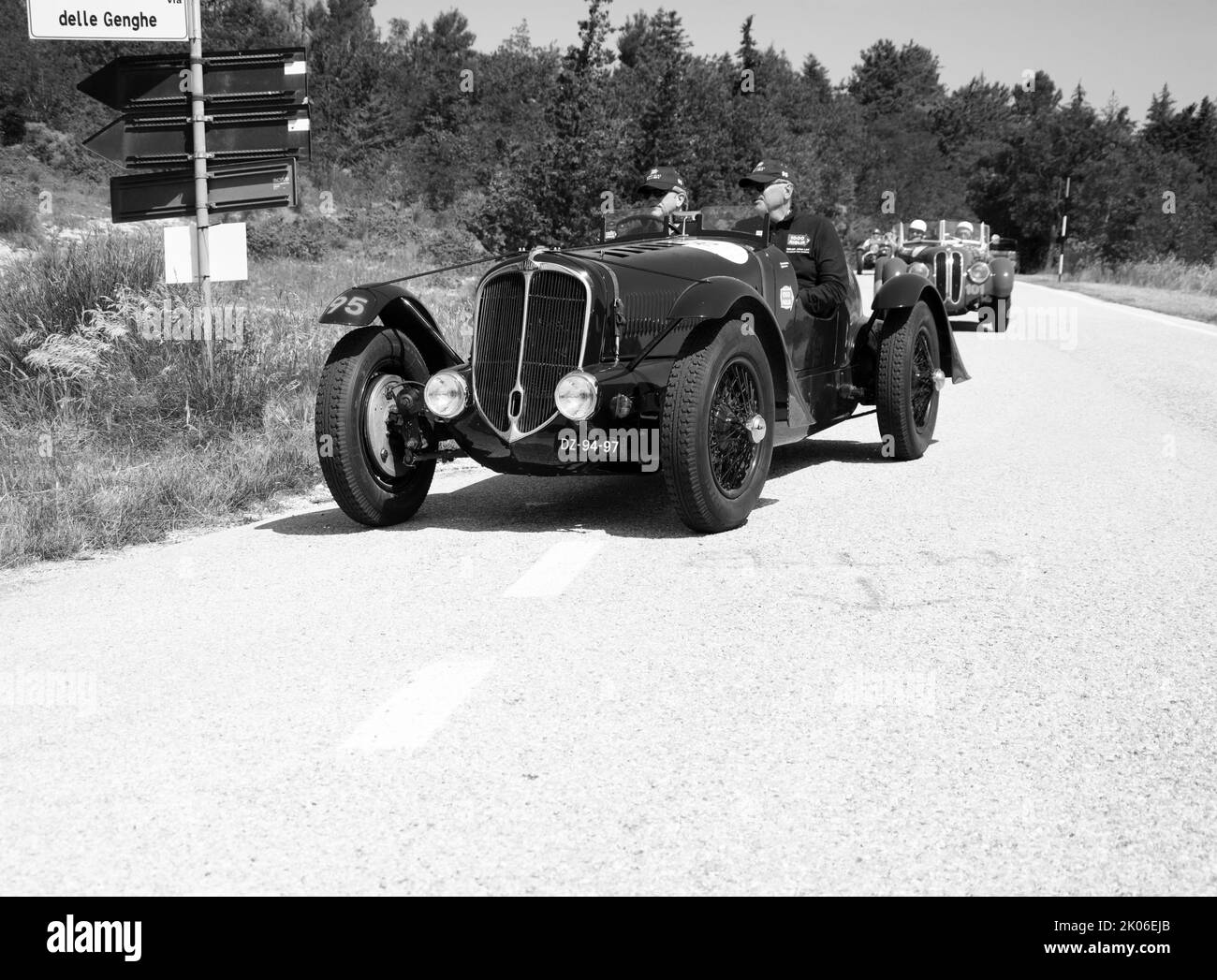 URBINO - ITALY - JUN 16 - 2022 : DELAHAYE 135 CS 1936 on an old racing ...