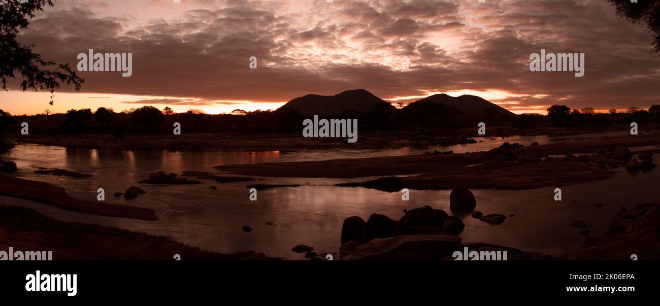 dawn breaks in glorious pastel colours over the hills known as ...