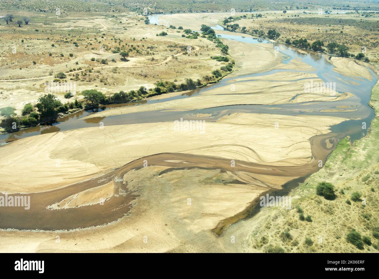 As the Great Ruaha River leaves the southern Mountains the topography ...