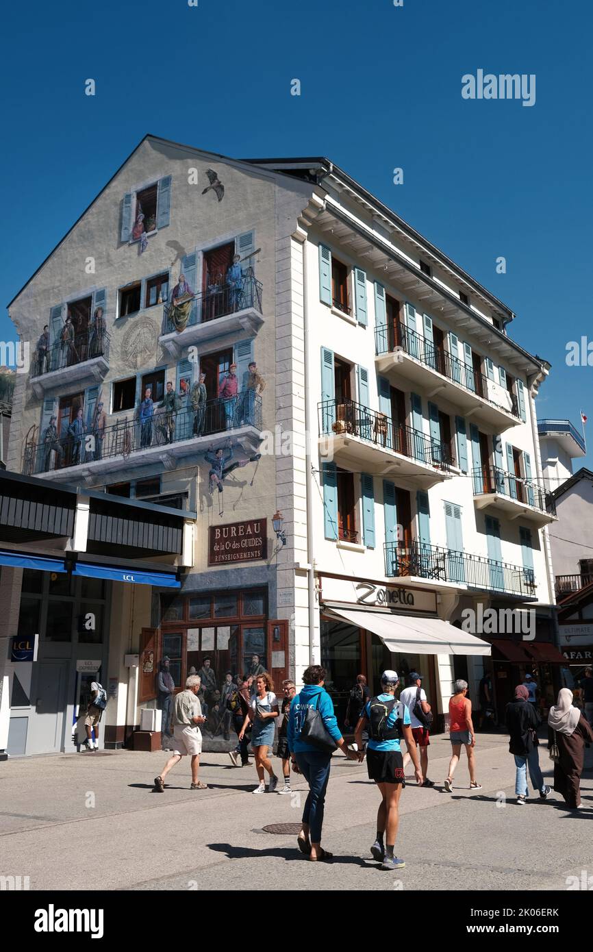 Chamonix, France - August 13, 2022. Street view in city centre of ...