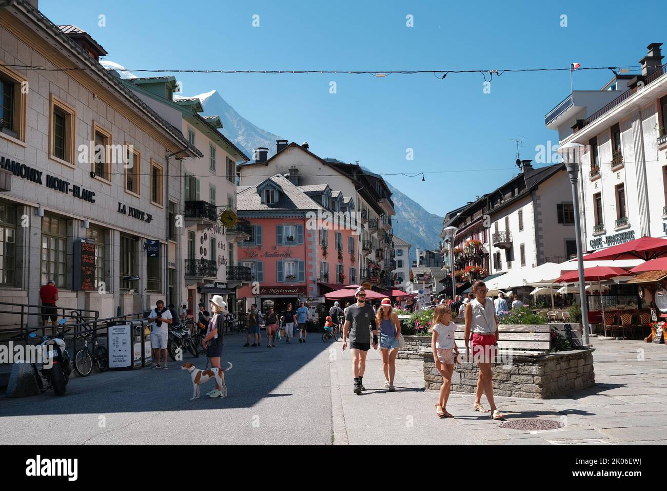 Chamonix, France - August 13, 2022. Street view in city centre of ...