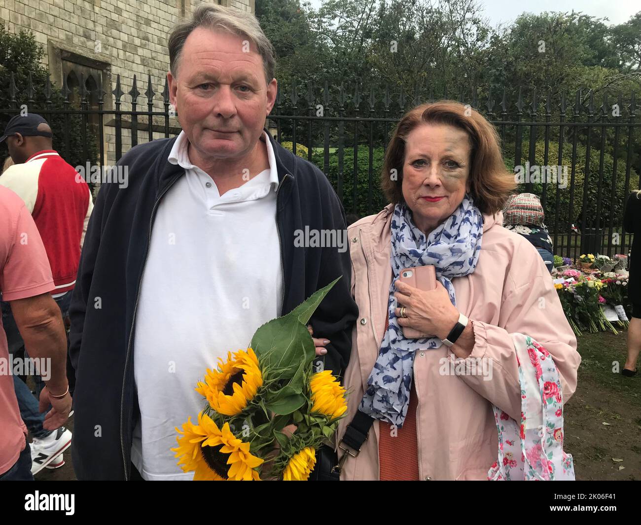 Andrew and his wife Louise Falconer outside Windsor Castle, where they ...