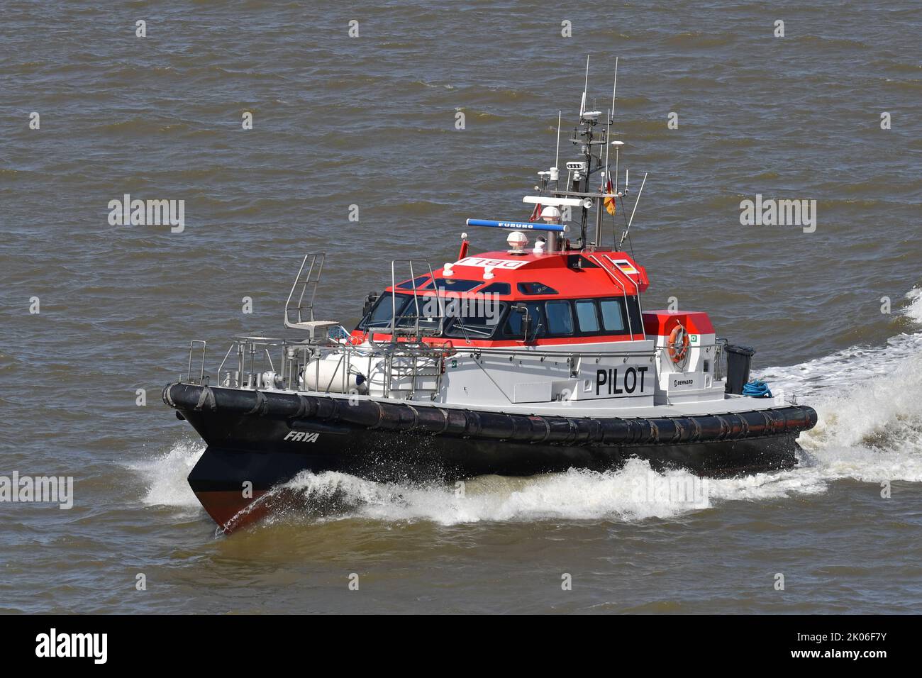 Pilot Cutter FRYA operating off Bremerhaven (river Weser Stock Photo ...