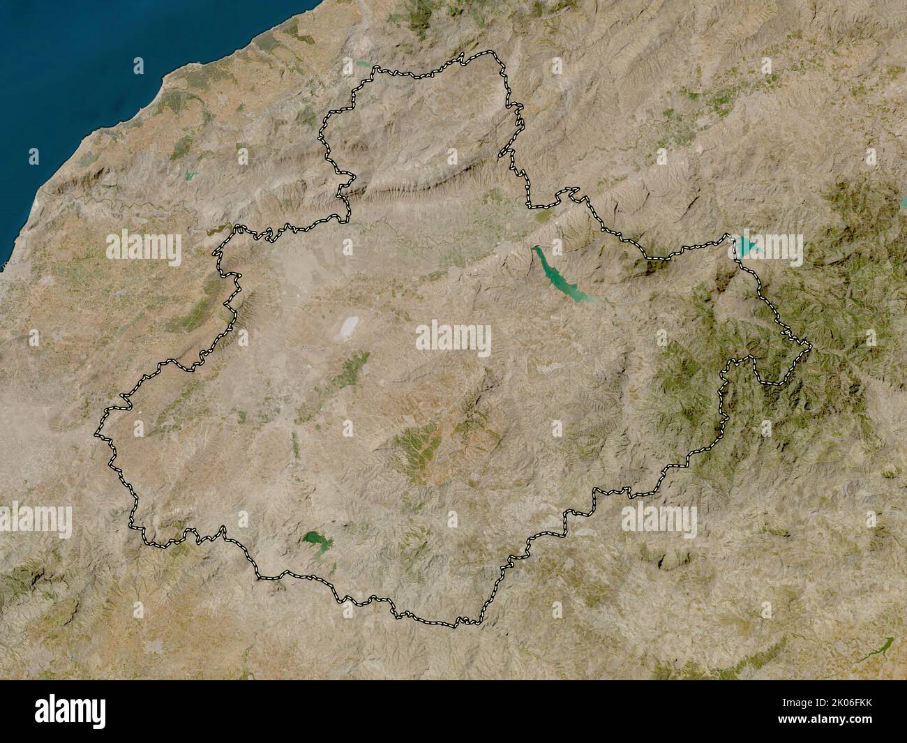 Relizane, province of Algeria. Low resolution satellite map Stock Photo ...