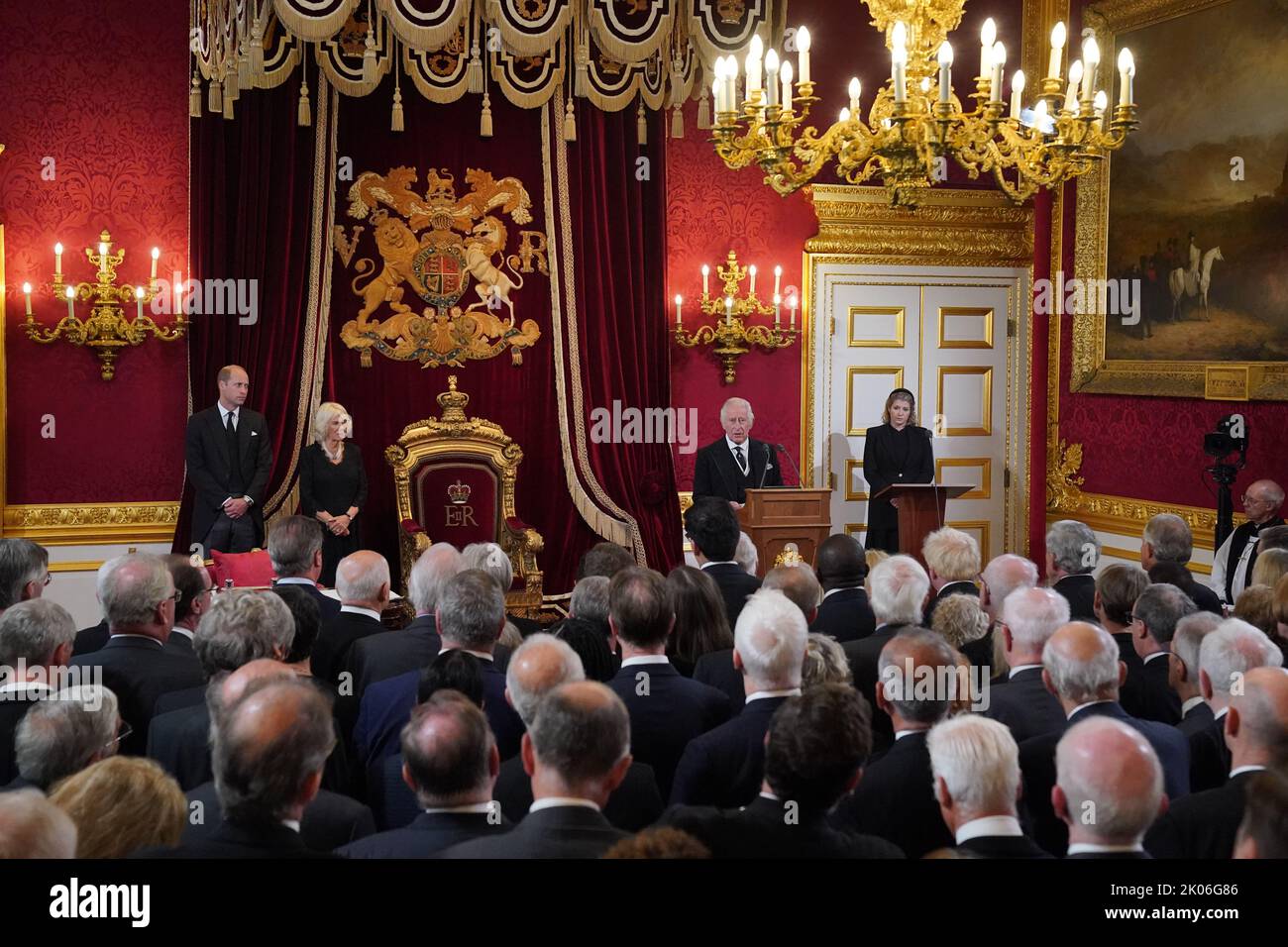 (left to right) The Prince of Wales, the Queen, King Charles III and ...