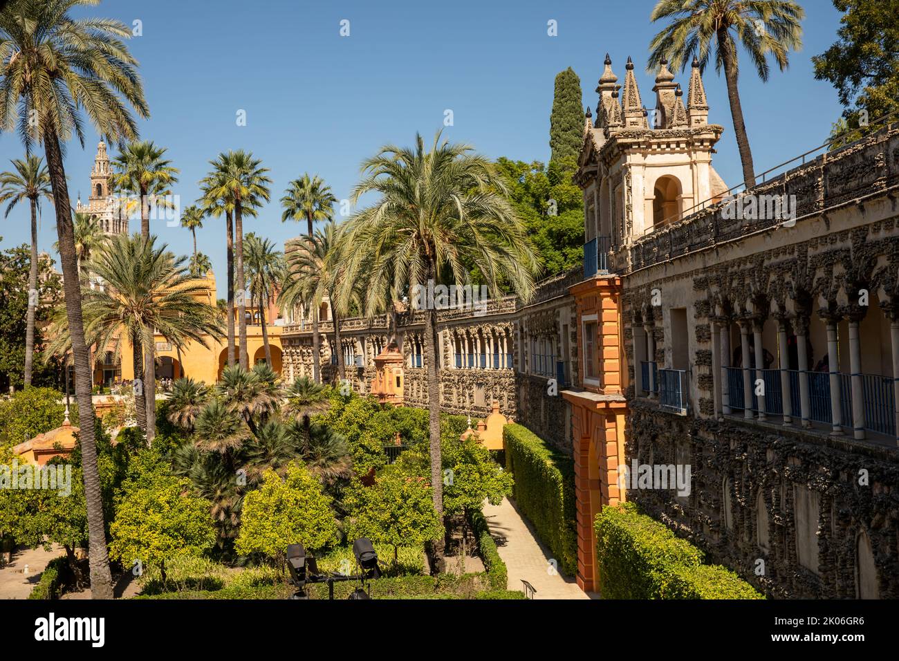 Seville, Spain - October 10: The Royal Alcazars of Seville, known as al ...